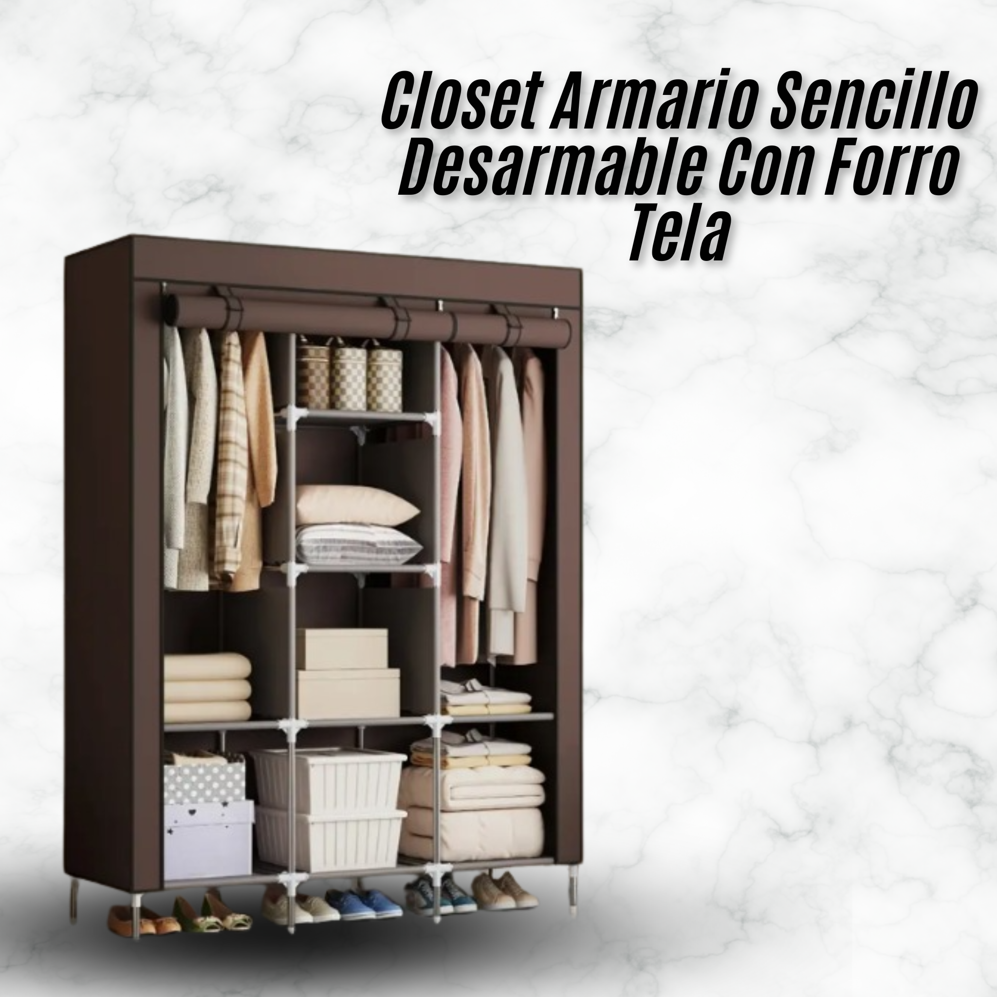 Closet Armario Sencillo Desarmable Con Forro Tela – Ship Express